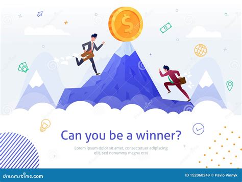 Winner In Business Competition Flat Vector Poster Stock Vector