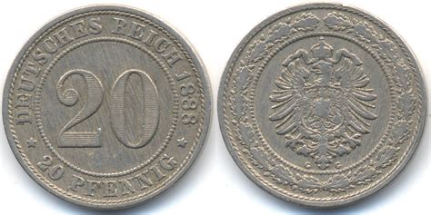 Kaiserreich 20 Pfennig 1888 G Kleiner Adler Kupfer Nickel Knapp Sehr