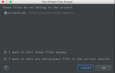intellij idea intelij 15 edit non project files by default stack overflow