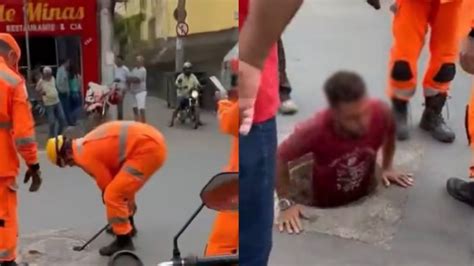 Homem se esconde em bueiro para fugir da polícia mas é preso