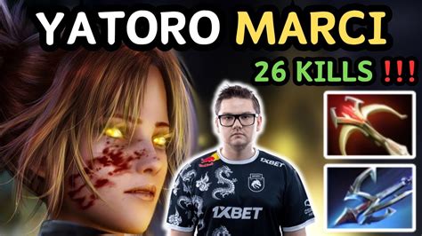 7 37b Yatoro MARCI Hard Carry Highlights Insane 26 KILLS Dota 2