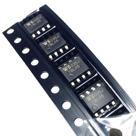 Kit 100 peças Circuito Integrado 78L05 SMD SOIC 8 WS Circuitos