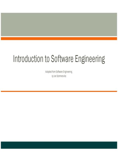 introduction to software engineering pdf software software development process