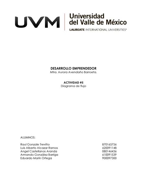 Act Diagrama De Flujo Desarrollo Emprendedor Mtra Aurora Avenda O
