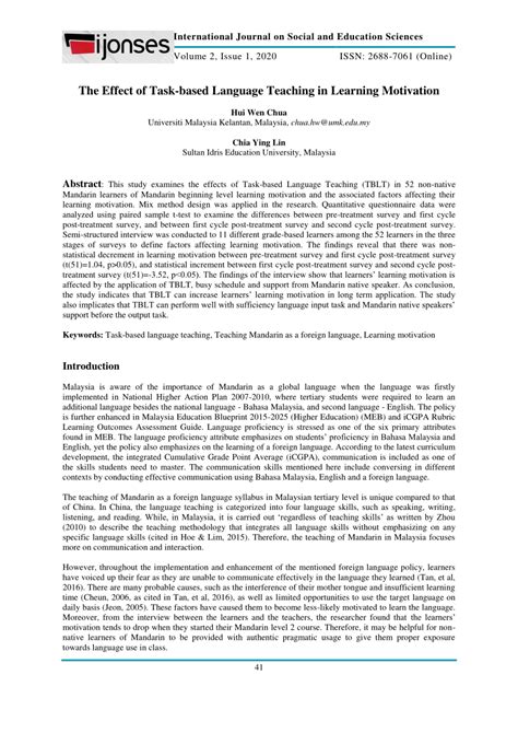 pdf the effect of task based language teaching in learning motivation