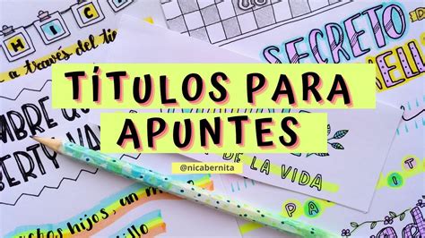 TÍTULOS LARGOS PARA CUADERNOS TÍTULOS BONITOS PARA TUS APUNTES CON