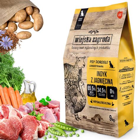 WIEJSKA ZAGRODA Karma sucha dla PSA LEKKOSTRAWNA Indyk Jagnięcina 9kg