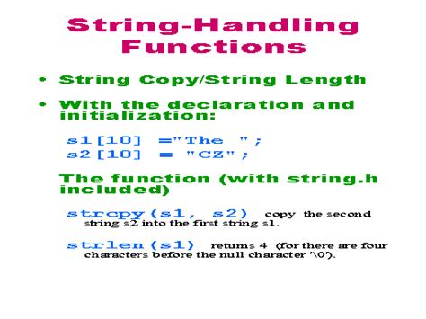 string handling functions