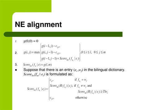 ppt alignment of bilingual named entities in parallel corpora using statistical model