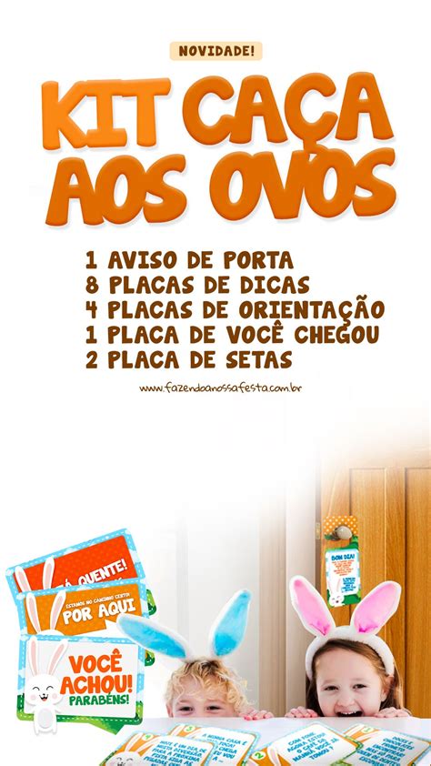 Kit Caça aos Ovos de Páscoa para Imprimir Molde Grátis Caça aos ovos