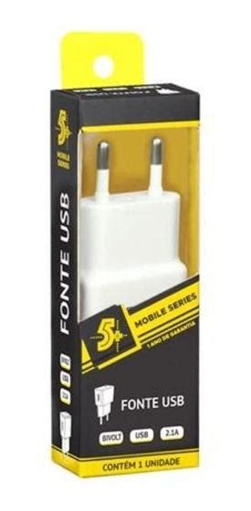Carregador Tomada Plug Adaptador Fonte Usb V A Bivolt