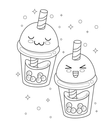 Kawaii Boba Tea Ausmalbilder Kostenlos Herunterladen Ausdrucken Oder