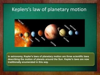 Keplar S Laws Of Planetary Motion Class 11 Physics PPT