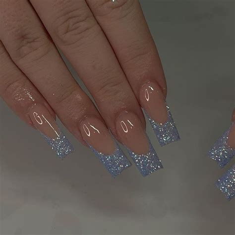 Modern French Style Nails To Be Wearing In Sparkle Gel French