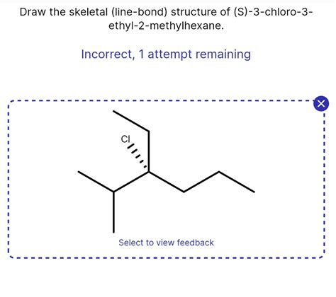 SOLVED Draw The Skeletal Line Bond Structure Of S 3 Chloro 3 Ethyl