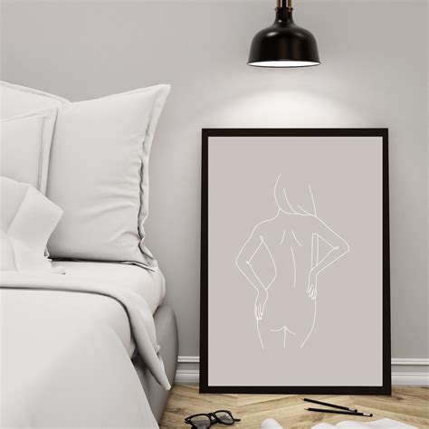 Naked Woman Line Art Minimalist Line Art Feminist Wall Art Body Line