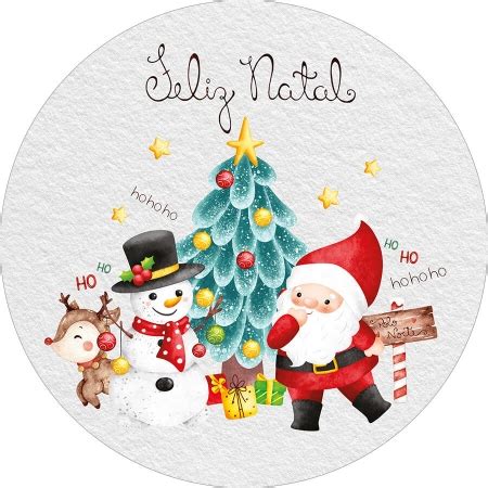 Painel Redondo Tecido Sublimado 3D Natal FRD 6352 Felicitá