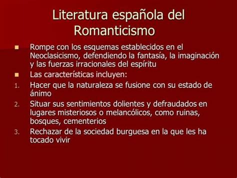 Autores e obras do romantismo literário espanhol Os mais destacados