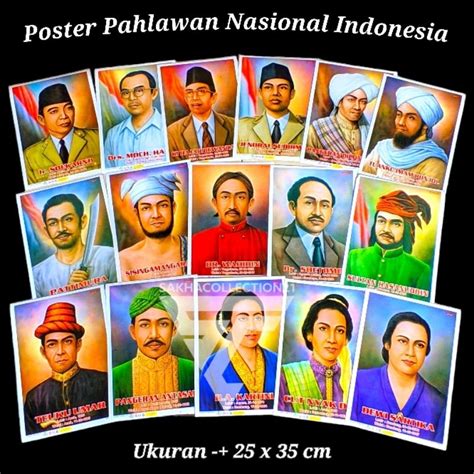Jual Poster Pahlawan Nasional Indonesia Gambar Pahlawan Foto