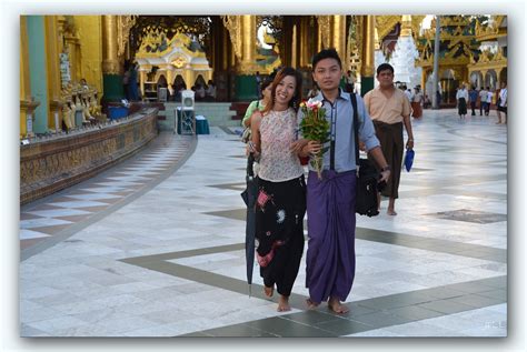 Young Burmese Couple At Shwedagon Temple Yangon Myanmar Flickr