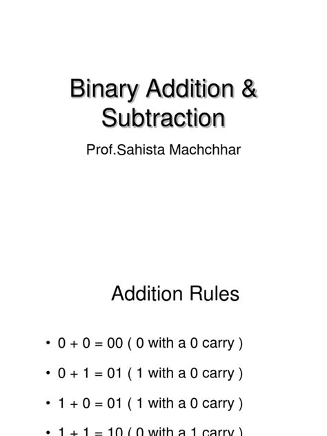 binary addition and subtraction prof sahista machchhar pdf subtraction theory of computation