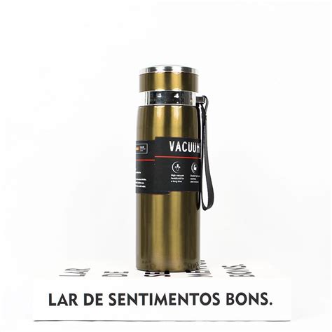 Garrafa Térmica De Inox 800ml Isolamento Duplo A Vácuo Feira Da