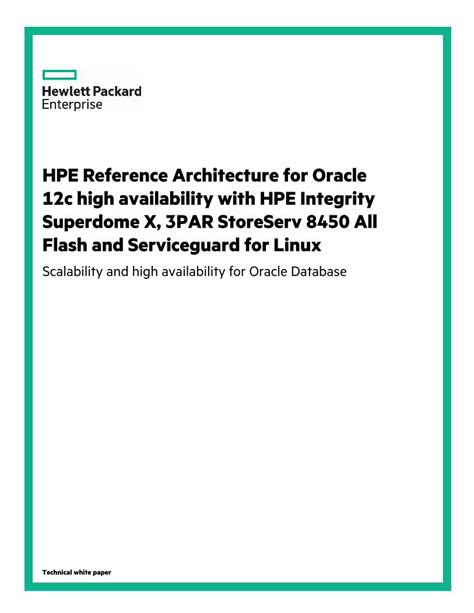 PDF HPE Reference Architecture For Oracle 12c High In Both Of