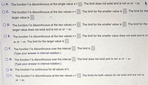 solved find all values x a where the function is