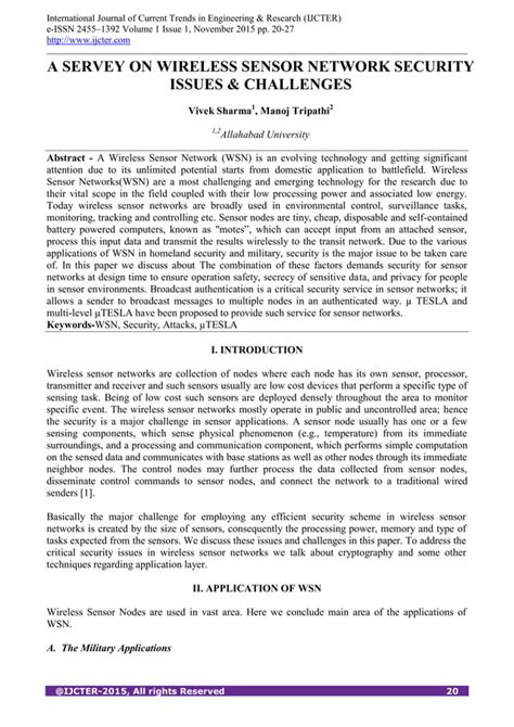 a servey on wireless sensor network security issues and challenges pdf