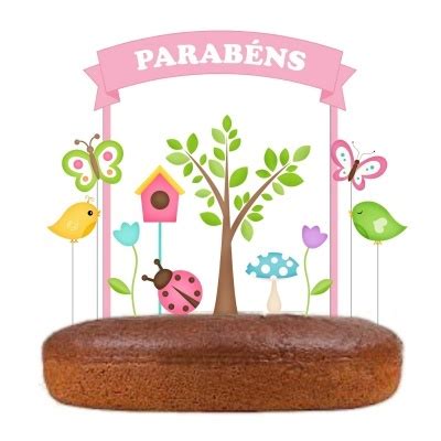 Topo Bolo Jardim E Borboletas O Segredo Das Festas LOJA DE ARTIGOS