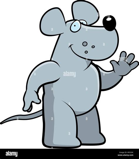 A Happy Cartoon Rat Waving And Smiling Stock Vector Image Art Alamy