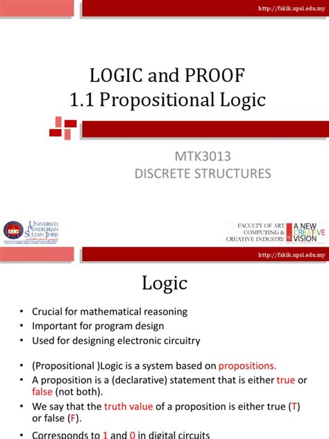 mtk3013 chapter1 1 propositional logic pdf if and only if proposition