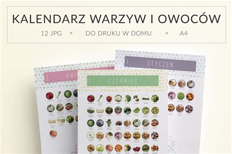 Kalendarz warzyw i owoców sezonowych do druku OgarniamSie pl