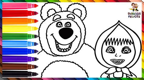 Dibuja y Colorea A Masha Y El Oso Dibujos Para Niños YouTube