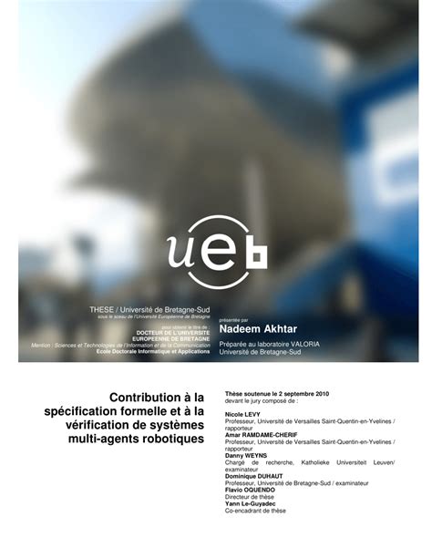 pdf contribution to the formal specification and verification of multi agent robotic systems