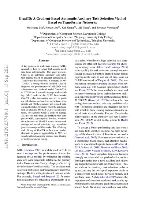 pdf gradts a gradient based automatic auxiliary task selection method based on transformer