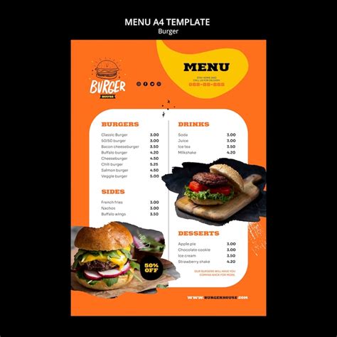 Burger Menu Template Design Againsoft