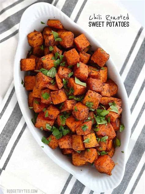 Chili Roasted Sweet Potatoes Recipe Budget Bytes