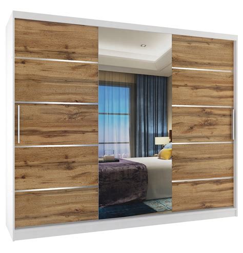 Szafa Przesuwna PREMIUM Z Lustrem SZUFLADY 235 Cm MBP SZP8 0 1W 2DW1L