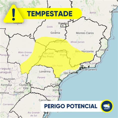 Inmet Emite Aviso De Risco De Tempestade Para A Regi O De S O Carlos