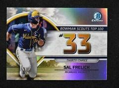 Sal Frelick BTP 33 Prices 2023 Bowman Scouts Top 100 Baseball Cards
