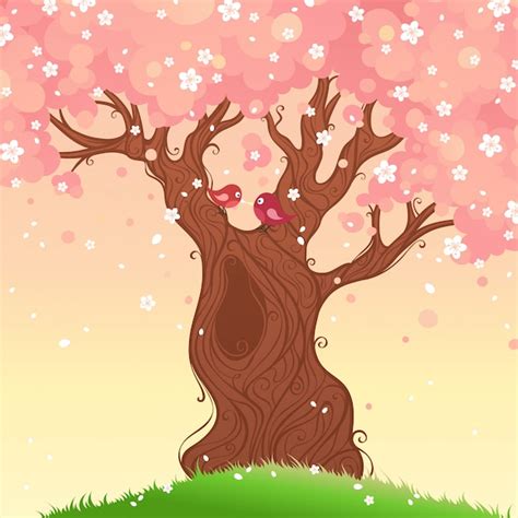 Ilustración de árbol de primavera Vector Premium