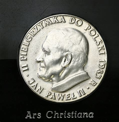 Medal Jan Paweł II Pielgrzymka do Polski SREBRO archiwum niemczyk pl