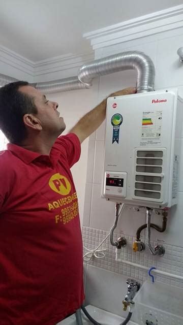 Instalação de aquecedor de água a gás PV Aquecedores