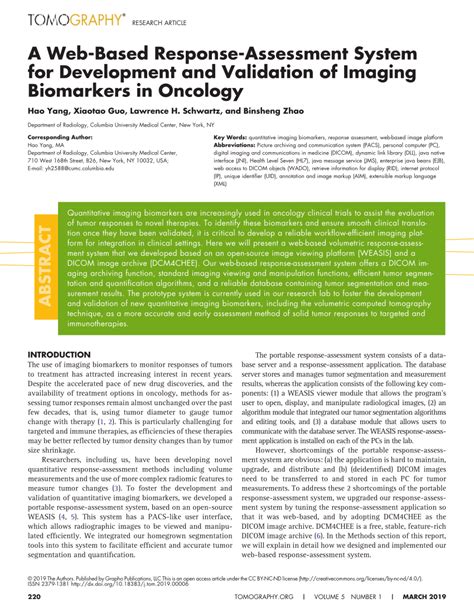 pdf a web based response assessment system for development and validation of imaging