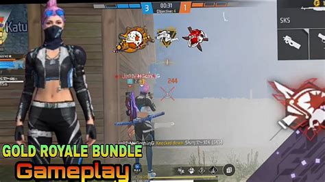FREE FIRE NEW GOLD ROYALE BUNDLE GAMEPLAY CHIC INTRUDER BUNDLE