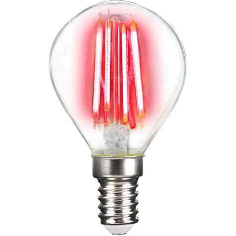 LightMe LED Filament Leuchtmittel Tropfen 4W E14 Klar Rot P45 Deco 2
