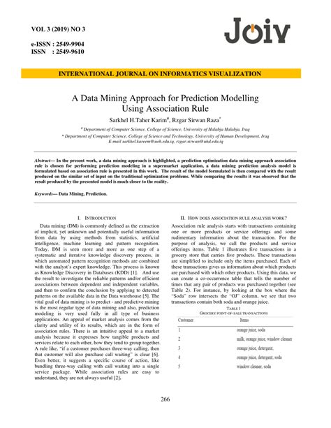 pdf a data mining approach for prediction modeling using association rule
