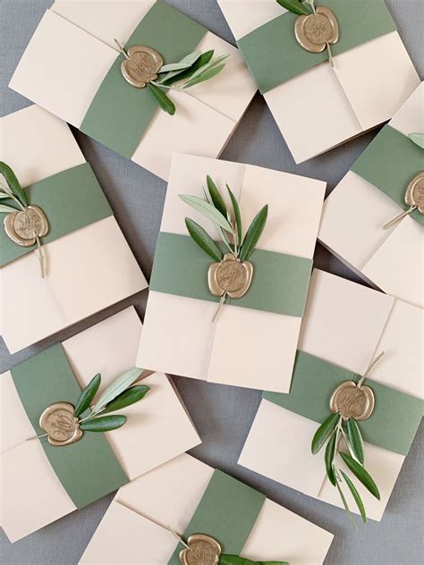 Sage Green Wedding Invitation Simple Wedding Invitation Etsy Minimal