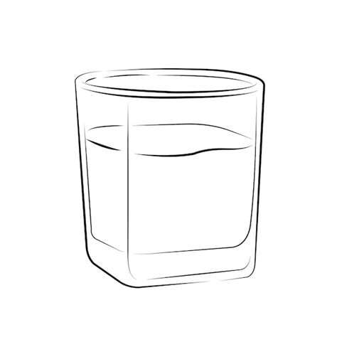 Vaso De Whisky Estilo Boceto Dibujado A Mano Vector Premium